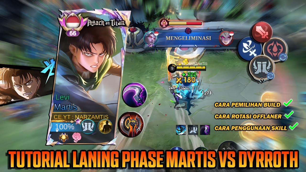TUTORIAL CARA LANING PHASE MARTIS VS DYRROTH‼️ BUILD, EMBLEM, ROTASI 2024 - Mobile Legends - YouTube