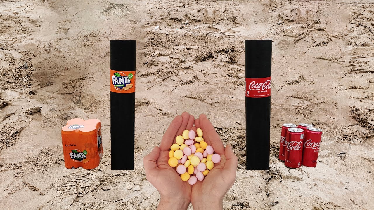 Experiment: Coca Cola vs Fanta with Mentos - YouTube