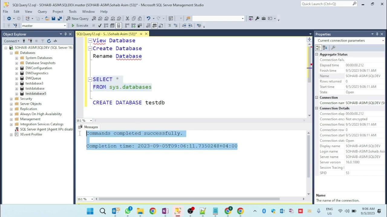 View all Databases, Create New database, Rename Database in SQL SERVER | MS SQL Tutorials - YouTube