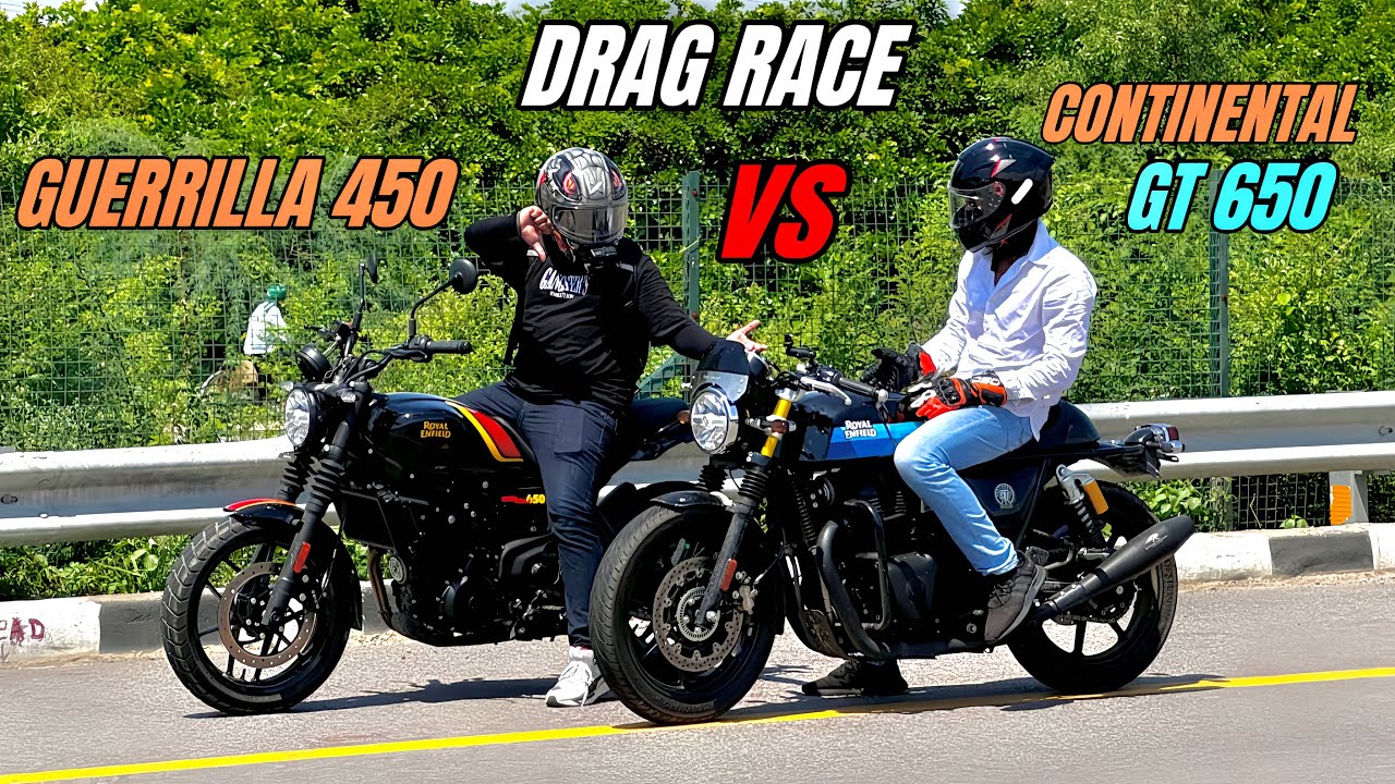 royal Enfield Guerrilla 450 vs royal Enfield continental GT 650 | drag ...