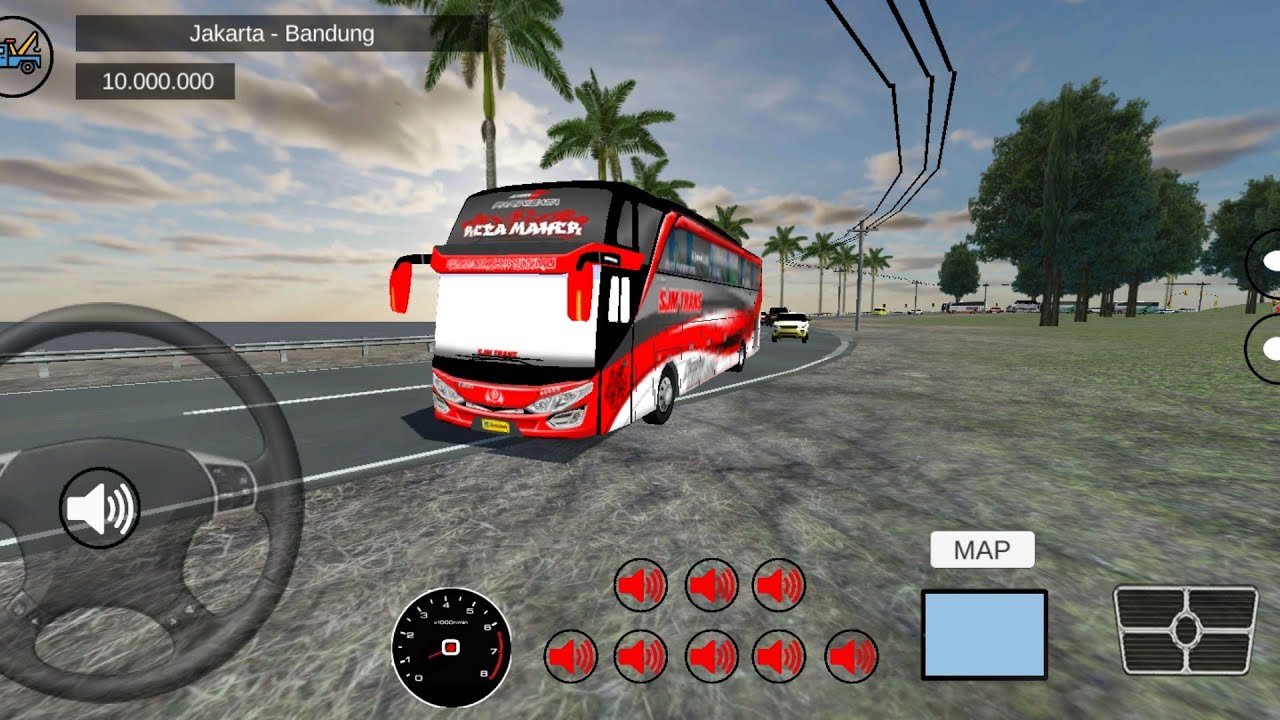 RATU MAHER SJM TRANS Full klakson basuri NON STOP || Bus simulator ...