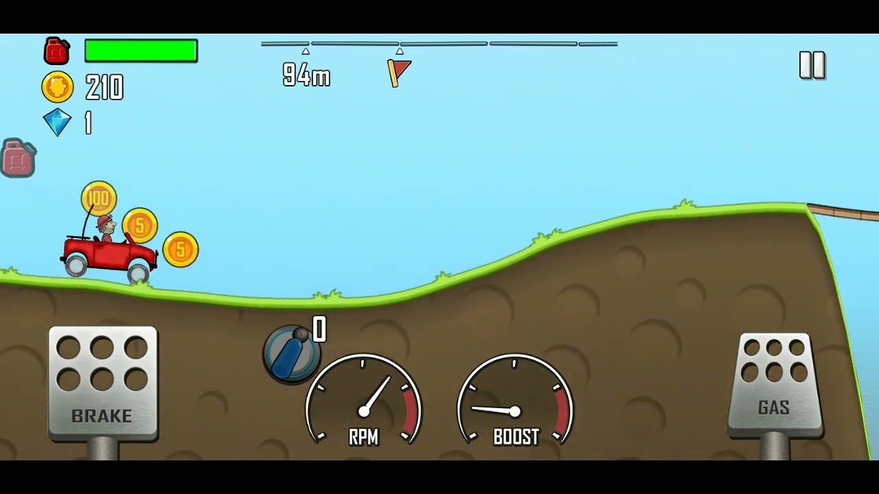 ##hill climb racing game me 200 meter race complete. how to complete ...