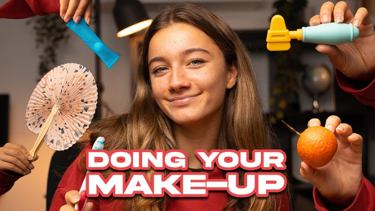 ASMR - DOING YOUR MAKEUP BUT WITH THE WRONG TOOLS! - YouTube