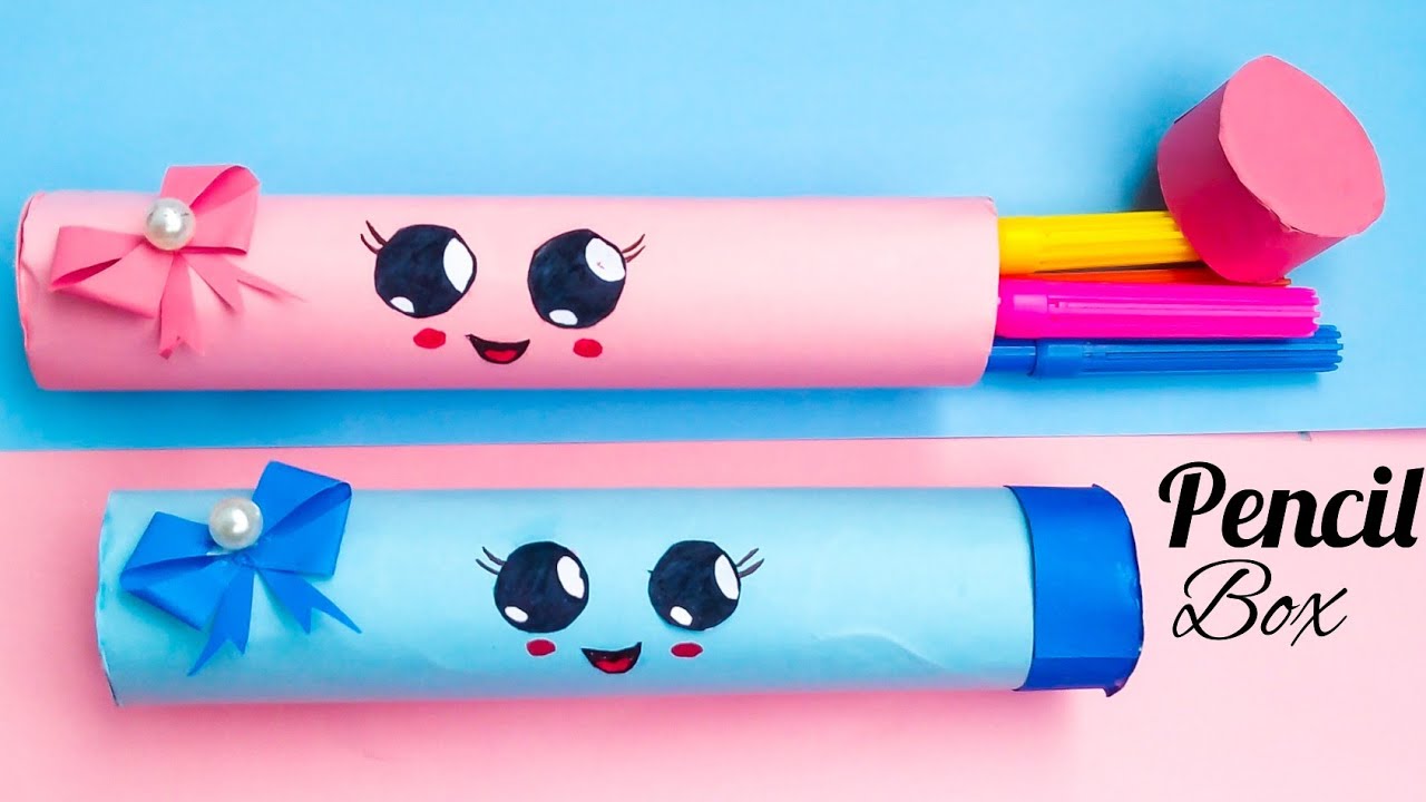 How to make a paper pencil box / DIY paper pencil box idea/Easy origami ...