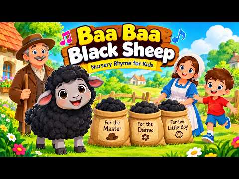 Baa Baa Black Sheep 🐑 | Popular Nursery Rhyme for Kids | 2D Animated Kids Song