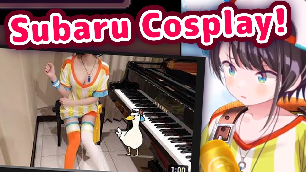 Subaru Fights a Duck and Brags About Pan Piano Cosplaying As Her【ENG ...