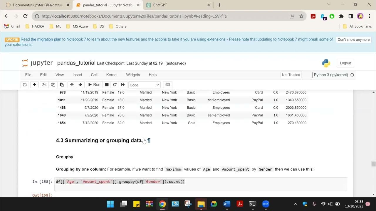 34 Summarizing Data using Group by - YouTube