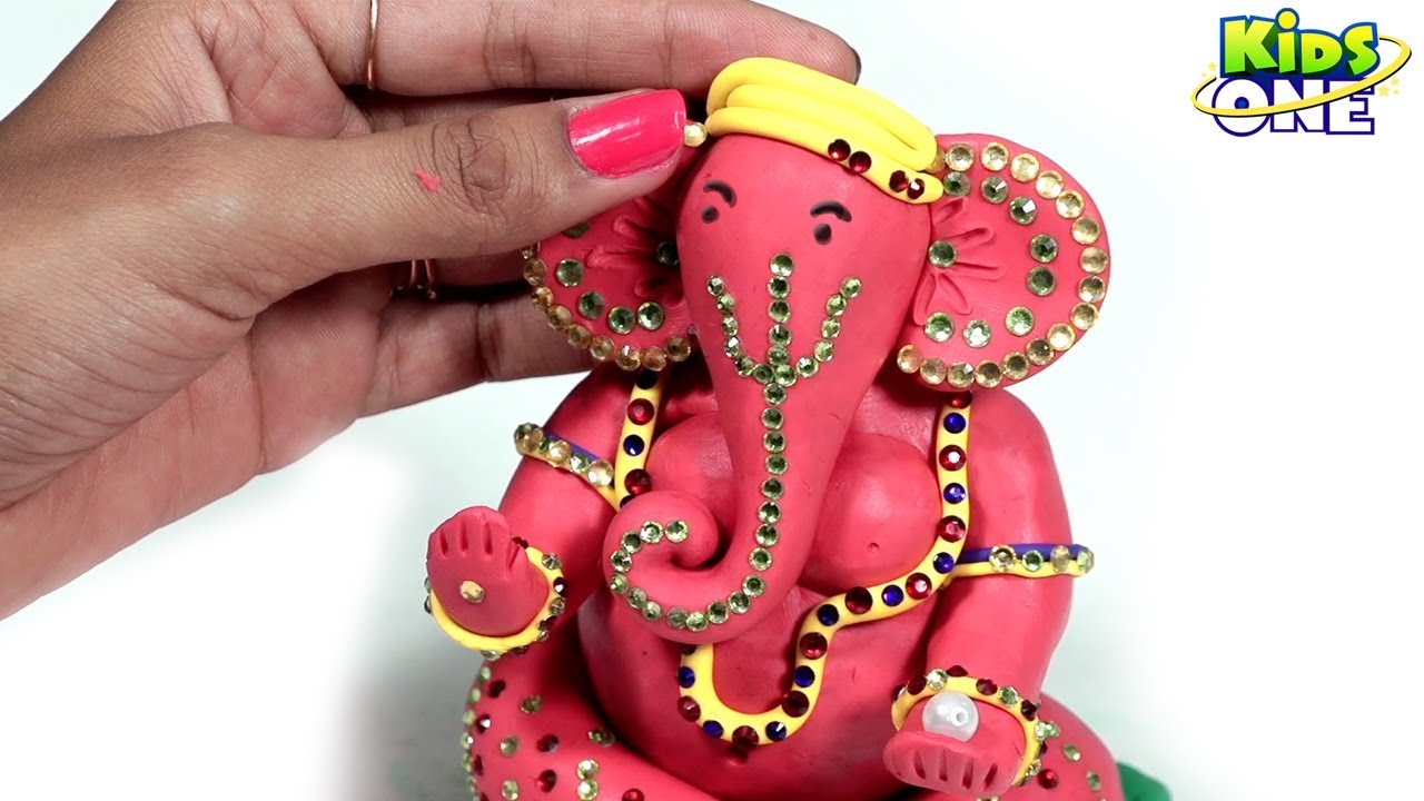 How to Make Colourful Ganesh Idol using Clay Dough | Make your own clay ...
