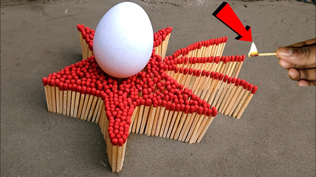 Amazing 1000 Star (⭐) matchstick chain reaction video!! Star vs Egg ...