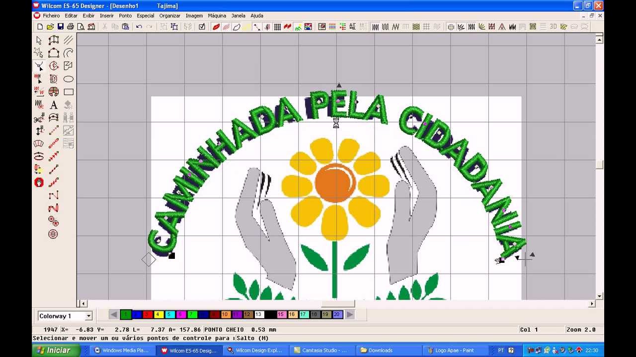 Curso Wilcom letras em circulo - YouTube
