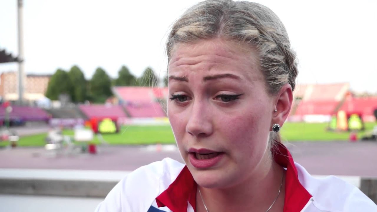 Isabelle Pedersen (NOR) after winning the 100mh, Tampere 23 - YouTube