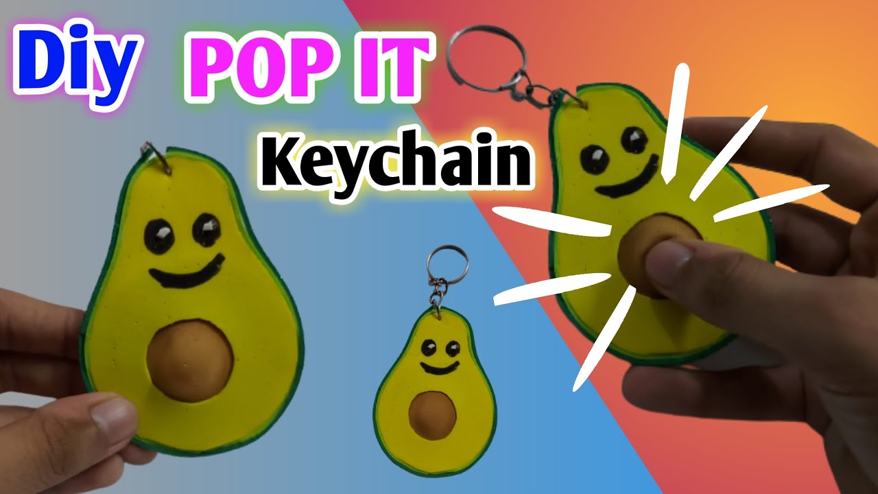 #105| DIY Avocado pop it keychains | how to make popit fidget keychains ...