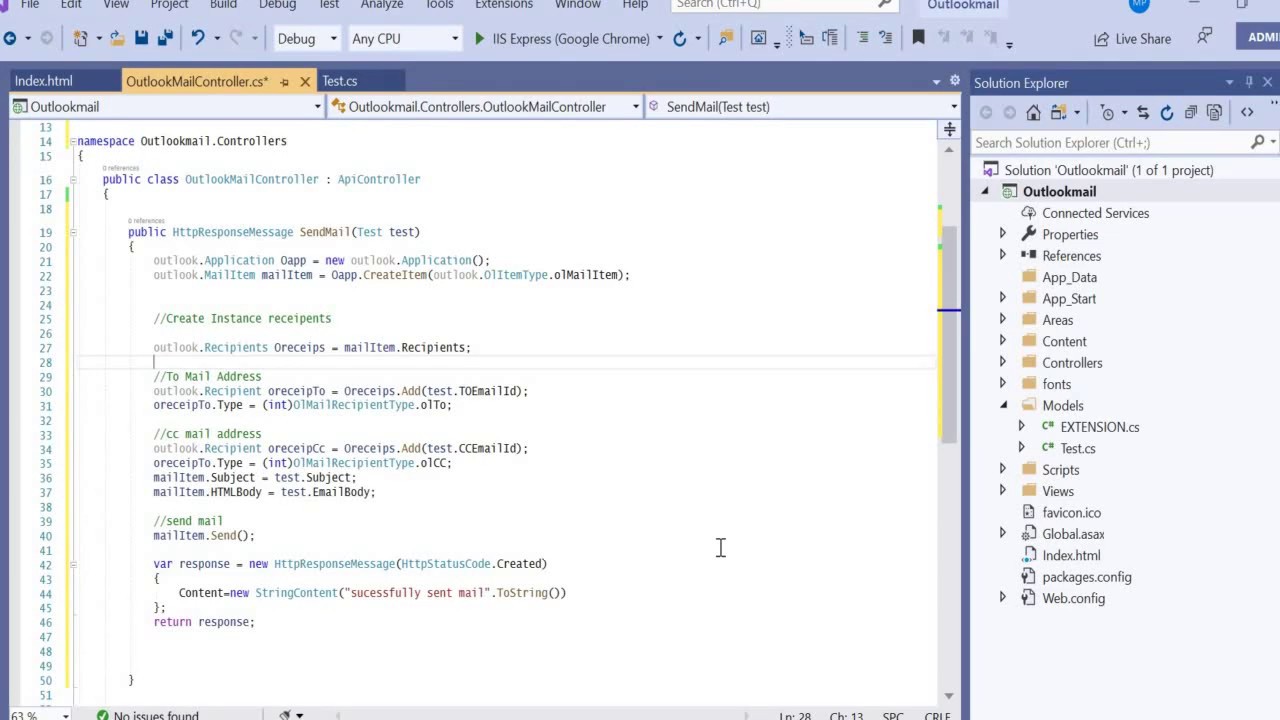Send Mail From Outlook Using Capi Programmatically Youtube 6238