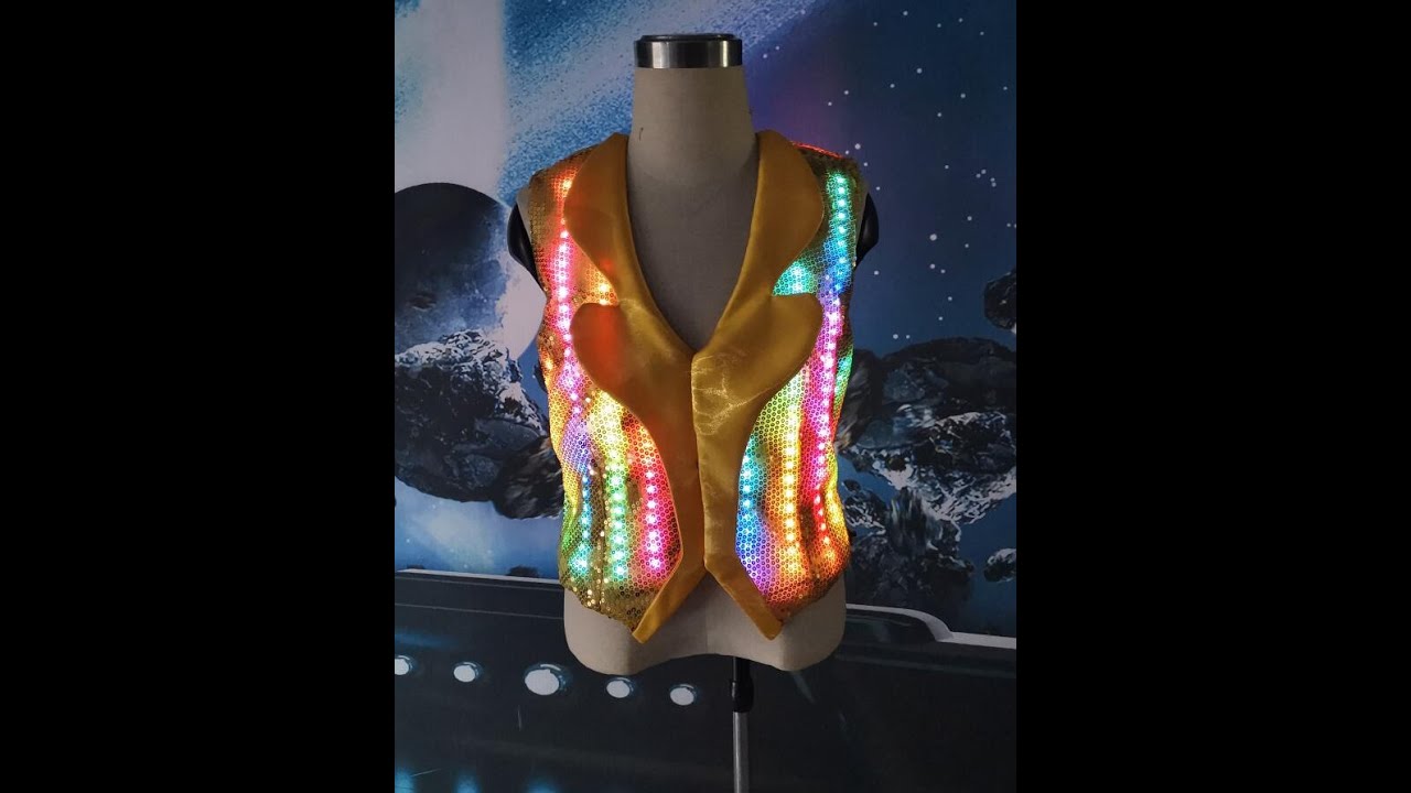 Smart LED pixel vest yellow waistcoat for dance show WL-293 - YouTube