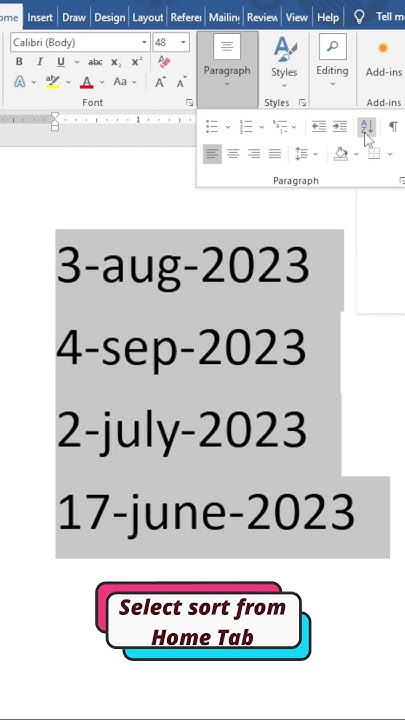 How To Arrange Data Date In Ascending And Descending Order Ms Word Step By Step Tutorial