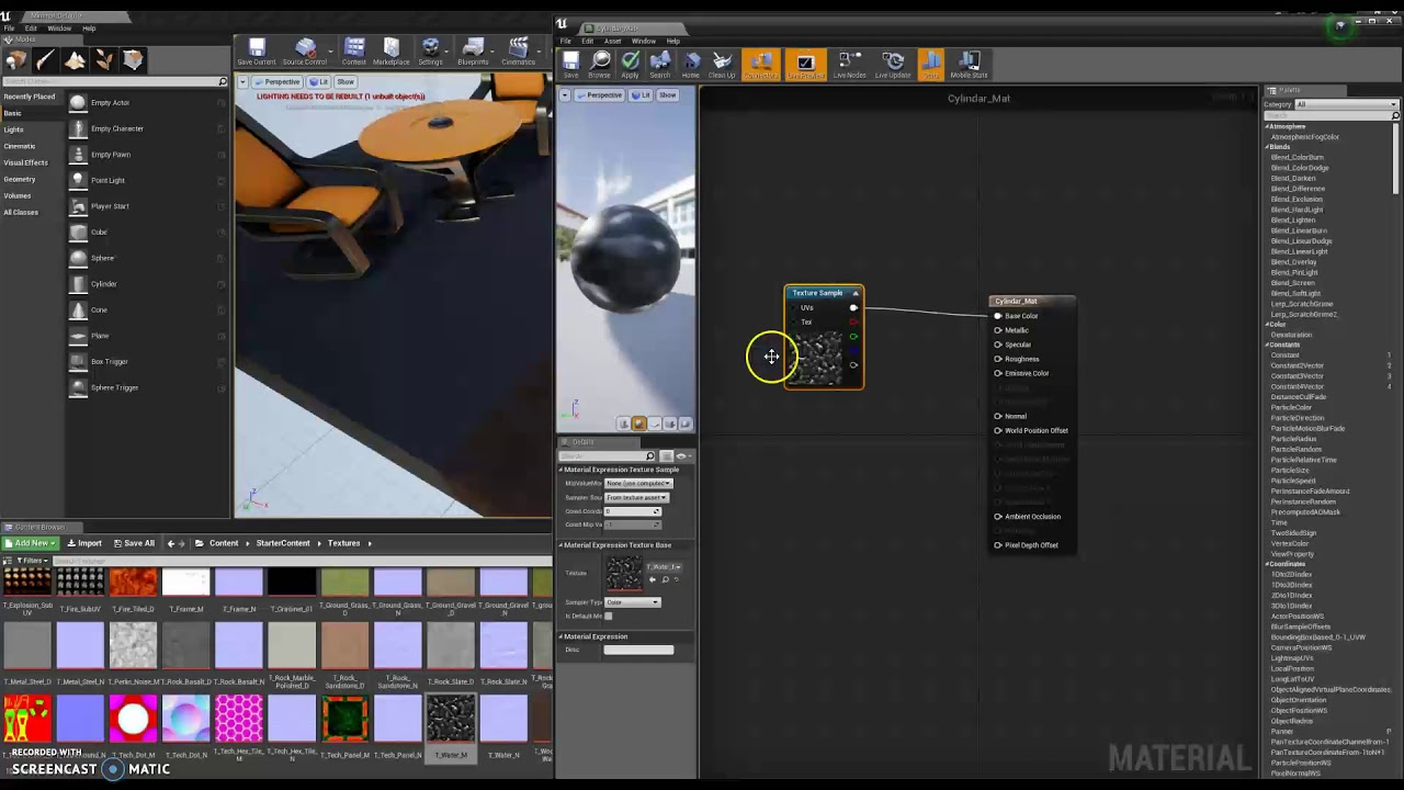 Placing an object and creatign a material - YouTube