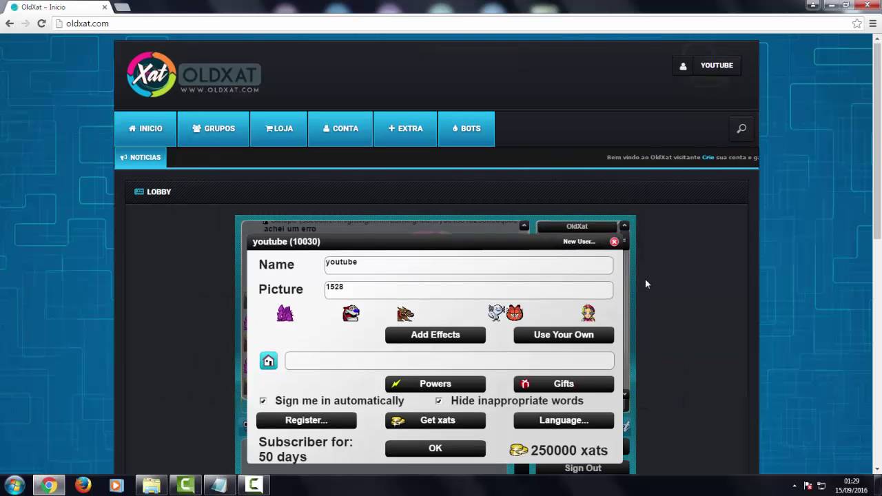 xat com todos os powers gratis! - YouTube