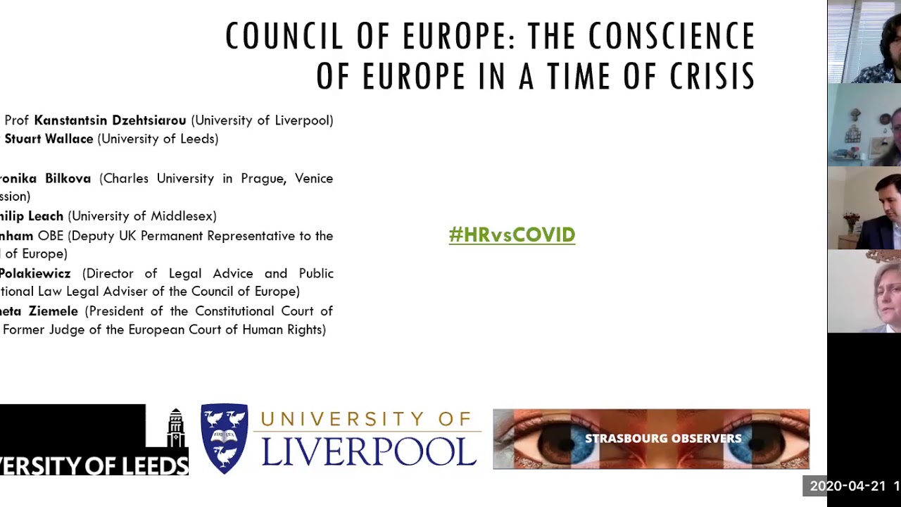 Webinar: Council of Europe: The Conscience of Europe in a Time of ...
