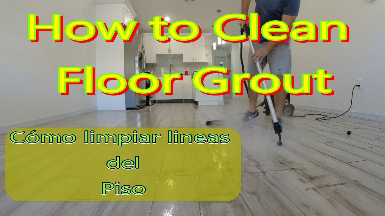 How to clean grout on tile floor with steamer. Cómo limpiar lineas del ...