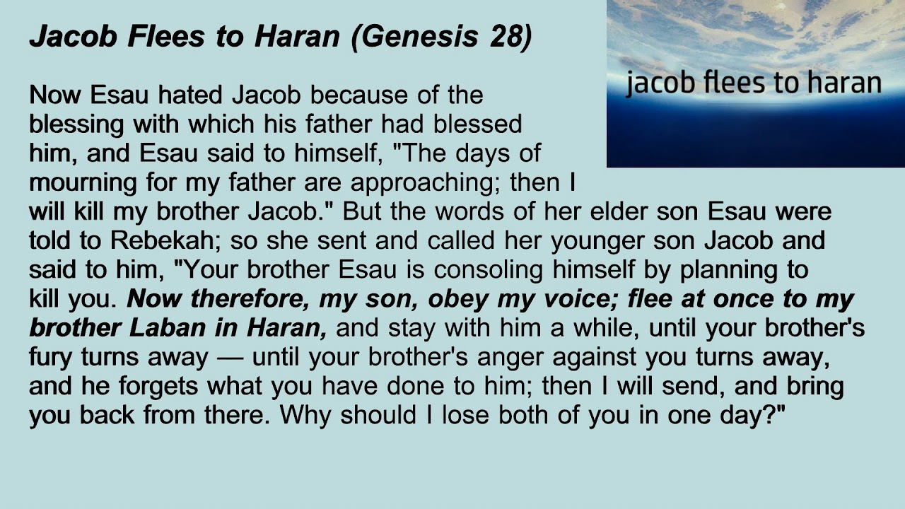 20. Jacob makes his escape (Genesis 28) - YouTube