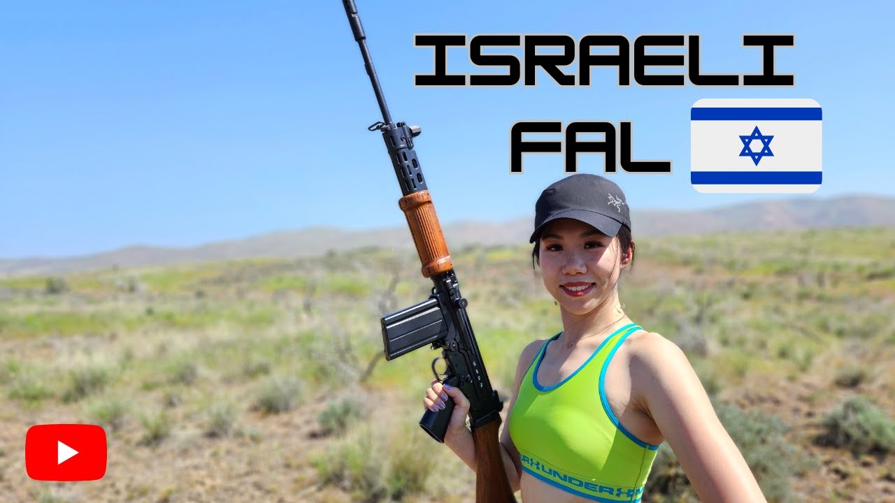 GIRL with Israeli Light-Barrel FAL (DSA Forged Receiver) - YouTube