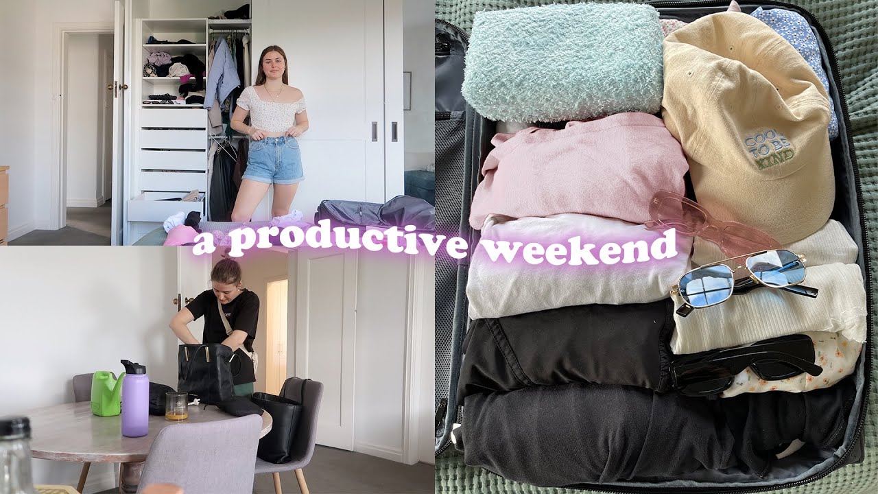PRODUCTIVE WEEKEND IN MY LIFE | packing for my trip, cleaning my ...