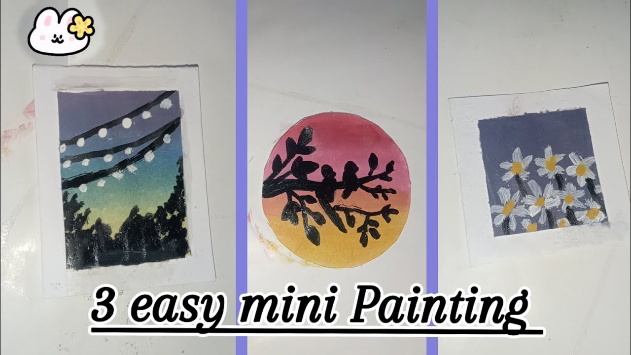 3 easy mini Painting||how to draw a mini painting very easy|Artsy ...