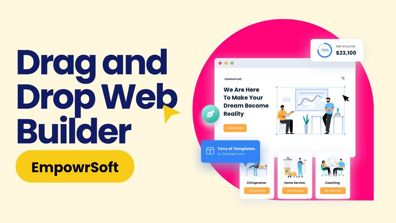 Drag and Drop Website Builder | EmpowrSoft - YouTube