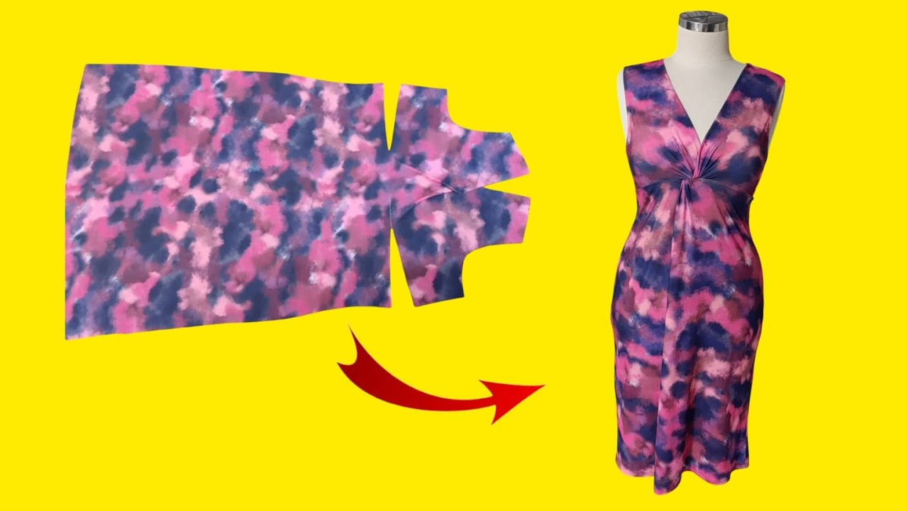 💥 NO PATTERN 💥Cutting and Sewing a Knotted Dress/How to Sew a Knotted ...