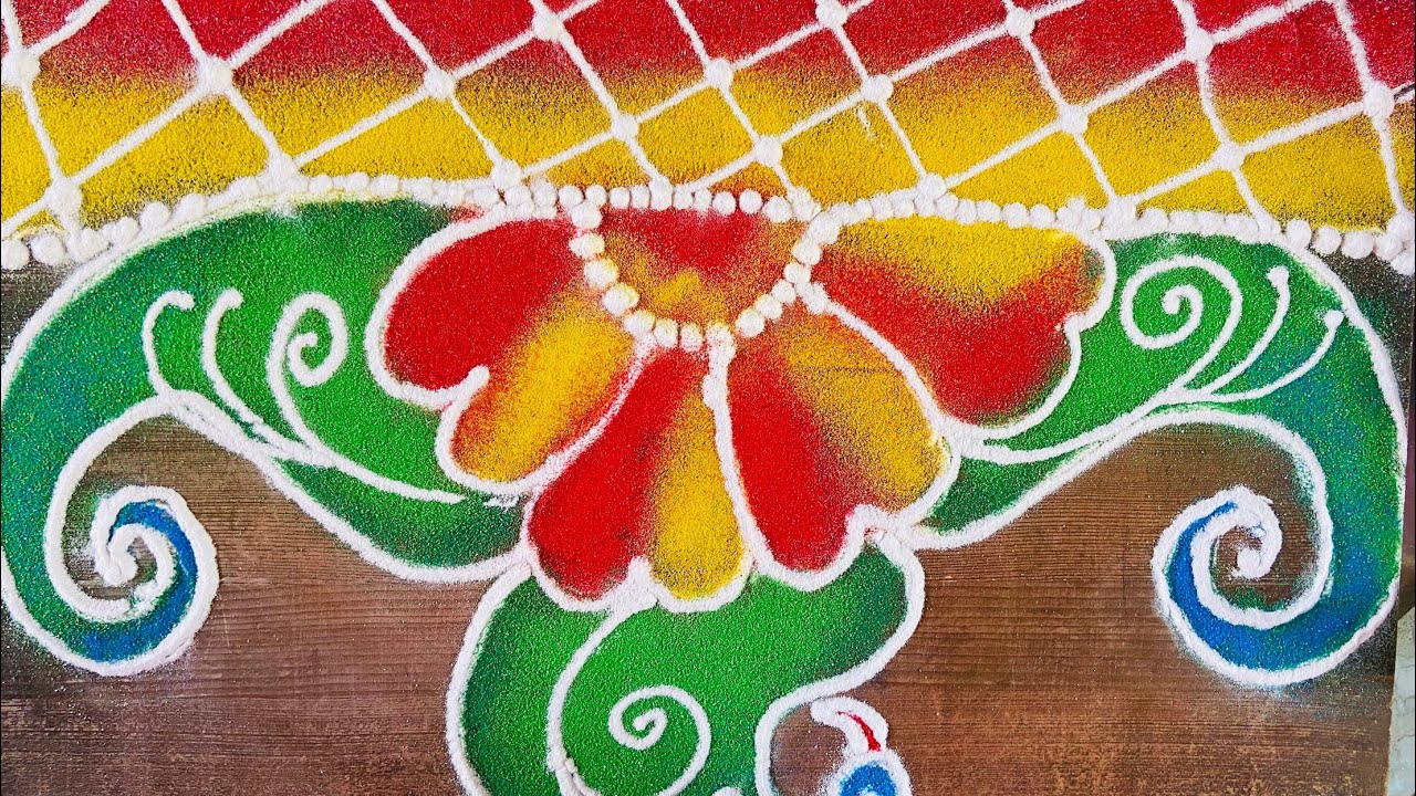 Colourful Functional Rangoli - Shading Rangoli - YouTube
