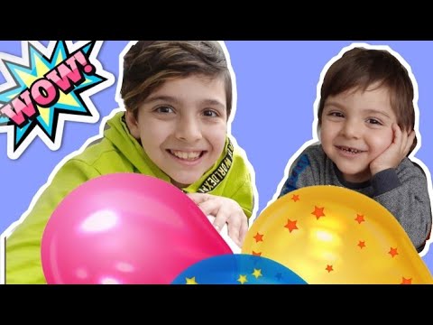 İlyas Ve Ilgaz Balon Patlatma Oyunu Oynadı İlyas Korktu Küçük Balonları Patlattı | Funny Kids