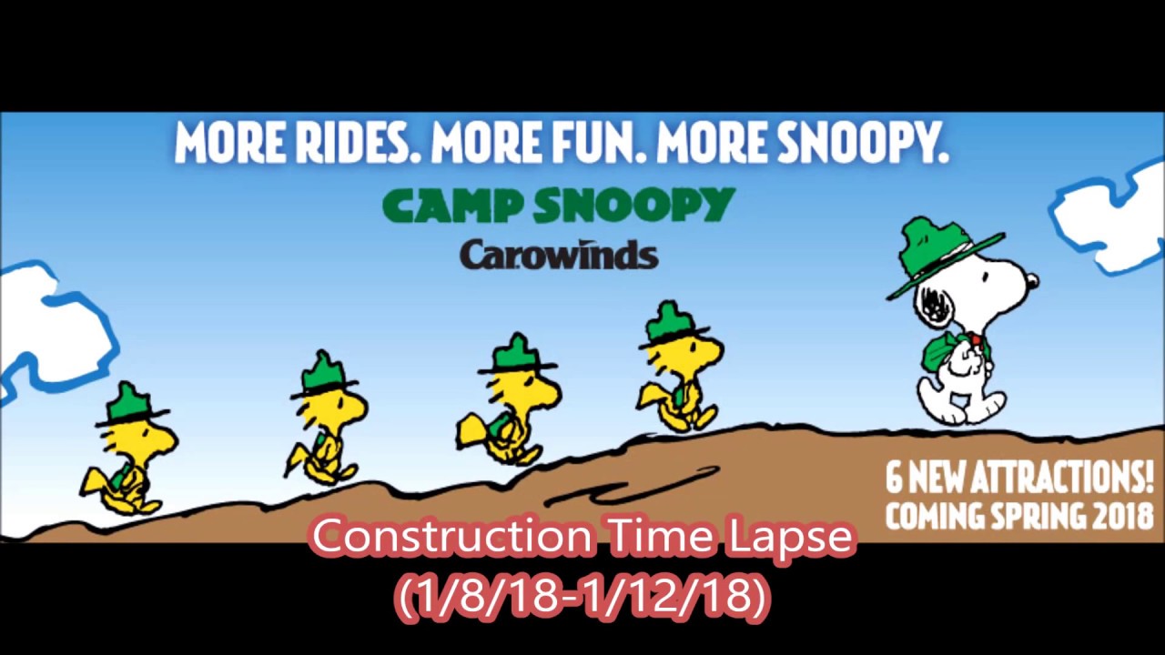 Carowinds 2018: Camp Snoopy Construction Time Lapse #10 (1/8/18-1/12/18 ...