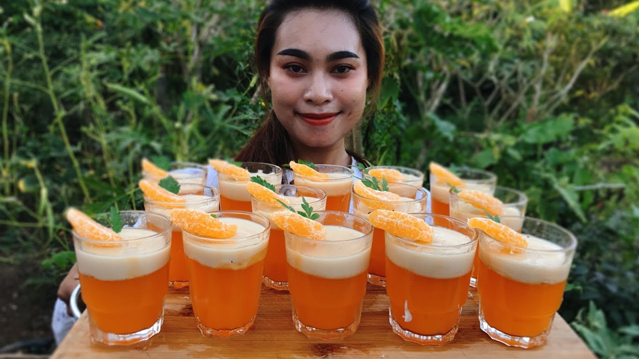 Yummy Orange Agar Agar Dessert Recipe - Orange Jelly Dessert - YouTube