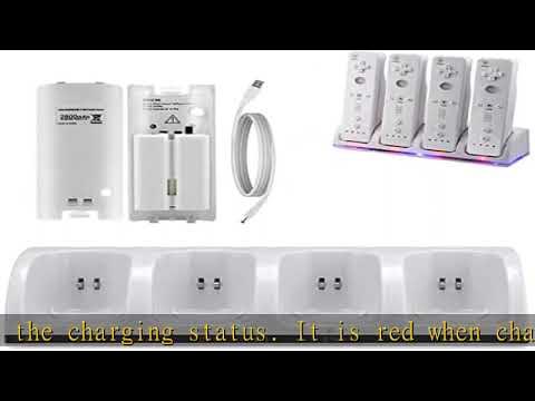 Wii Charger Dock Station for Nintendo Wii/Wii U Remotes, 4 Port ...