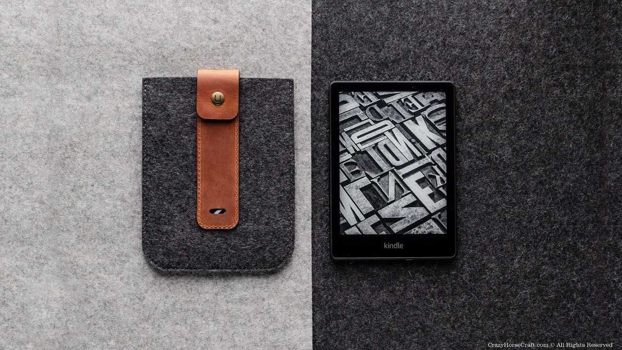 Wool Felt and Leather Kindle eBook Sleeve / Case - YouTube