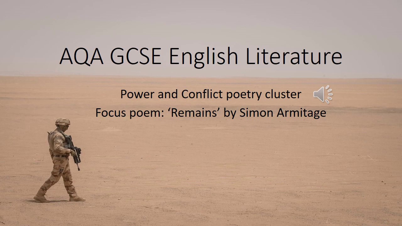 Tutorial on the AQA GCSE English Literature Power and Conflict poem ...