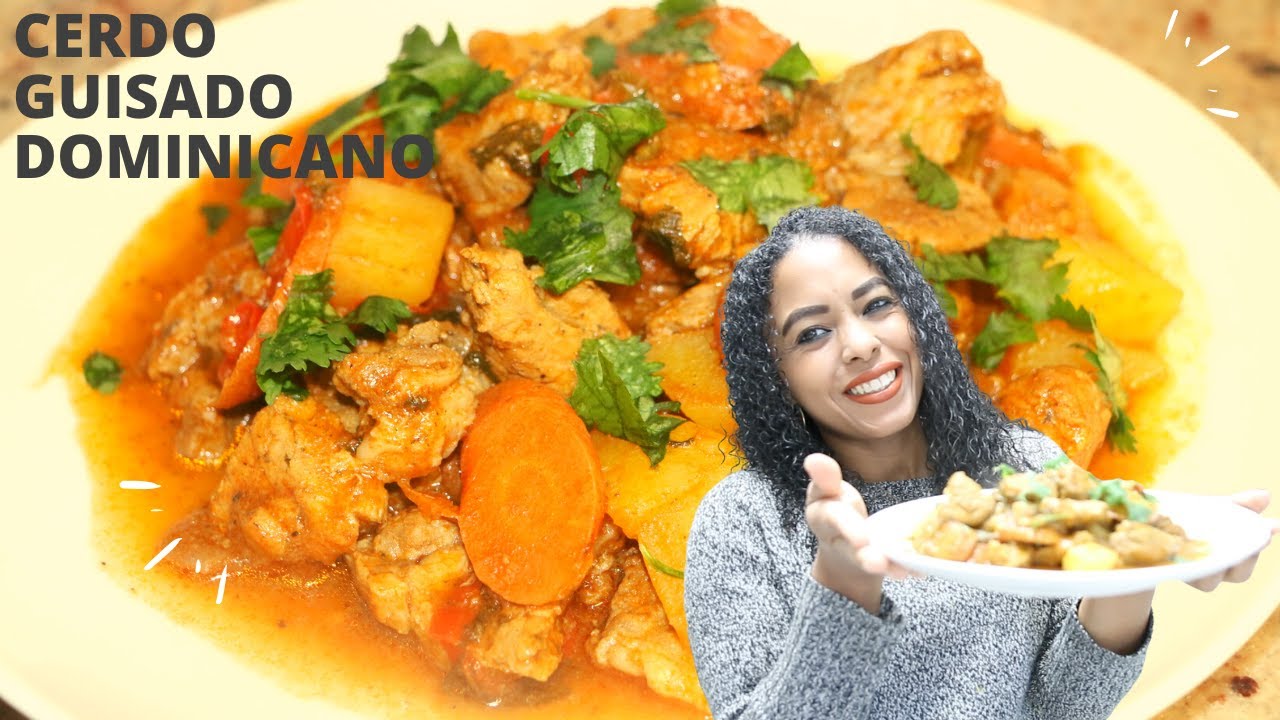 Cerdo guisado Dominicano con papas y zanahoria | Ros Emely - YouTube