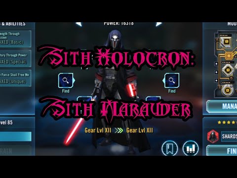 SWGOH: Sith Holocron - SITH MARAUDER Character Review; Star Wars Galaxy ...