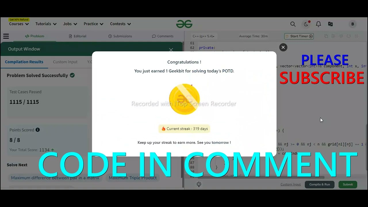 GFG POTD 11/07/2024 IN C++ MOST IMPORTANT INFORMATION | CODE IN COMMENT ...