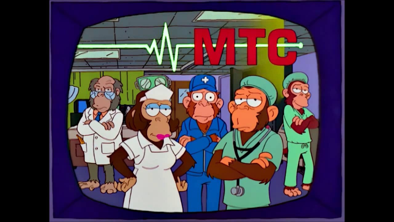 Simpson 14x02 MTC Los monos también curan - YouTube