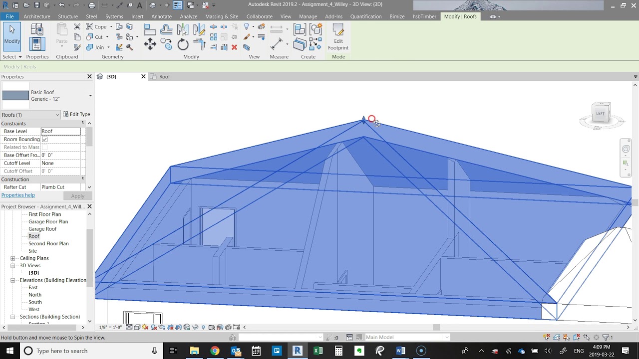 Revit Tutorial - Making the Middle of a Hip Roof Align - YouTube