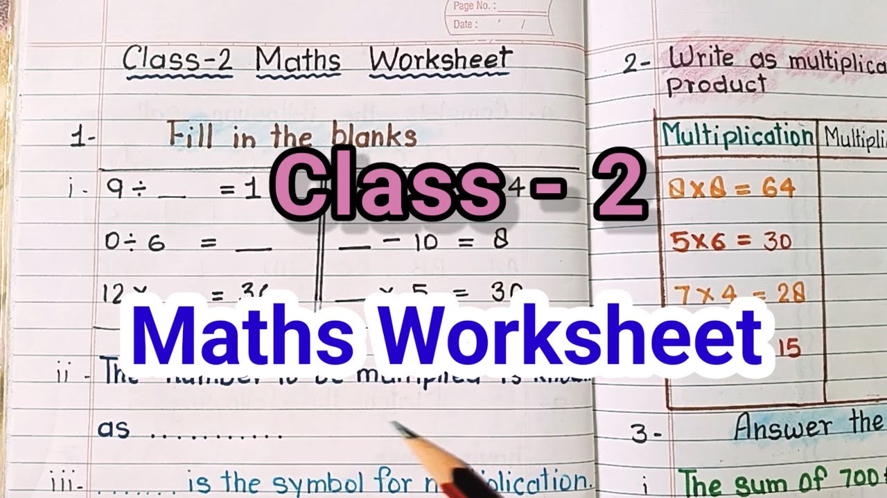 Class 2 Maths Worksheet || Math Worksheet For Class 2 || Class 2 Maths ...
