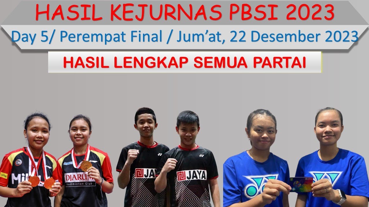 Hasil Kejurnas PBSI 2023 Hari Ini │ DAY 4 │ Adrian Pratama Jonathan ...