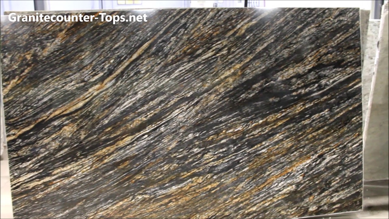 Hidden Treasure Black granite Slab For Countertops - YouTube