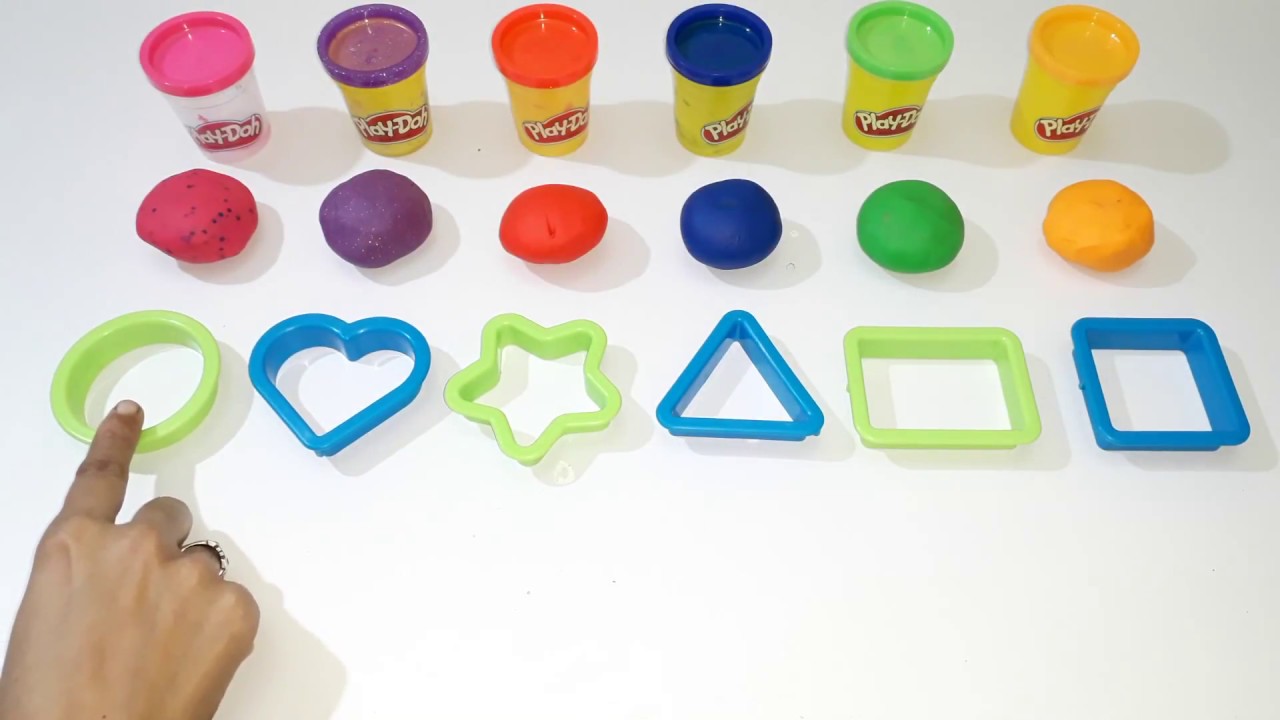 Colors and shapes with playdough for kids & childrens - YouTube