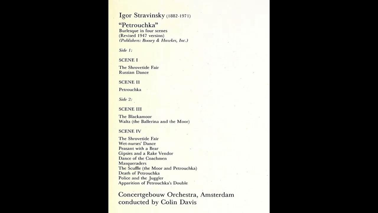 Stravinsky - Petrouchka Ballet (1947) - YouTube