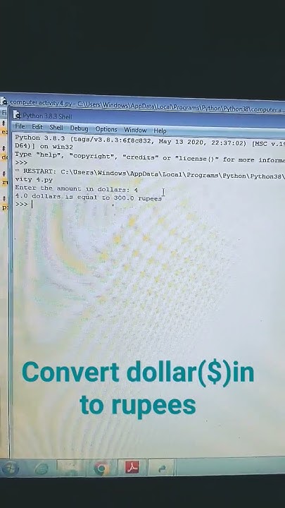 how to convert dollar into rupees. #shorts #viral #python #coding #education - YouTube