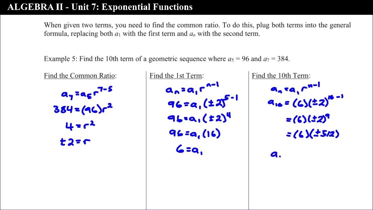Algebra II - Section 7.2: Geometric Sequences - YouTube