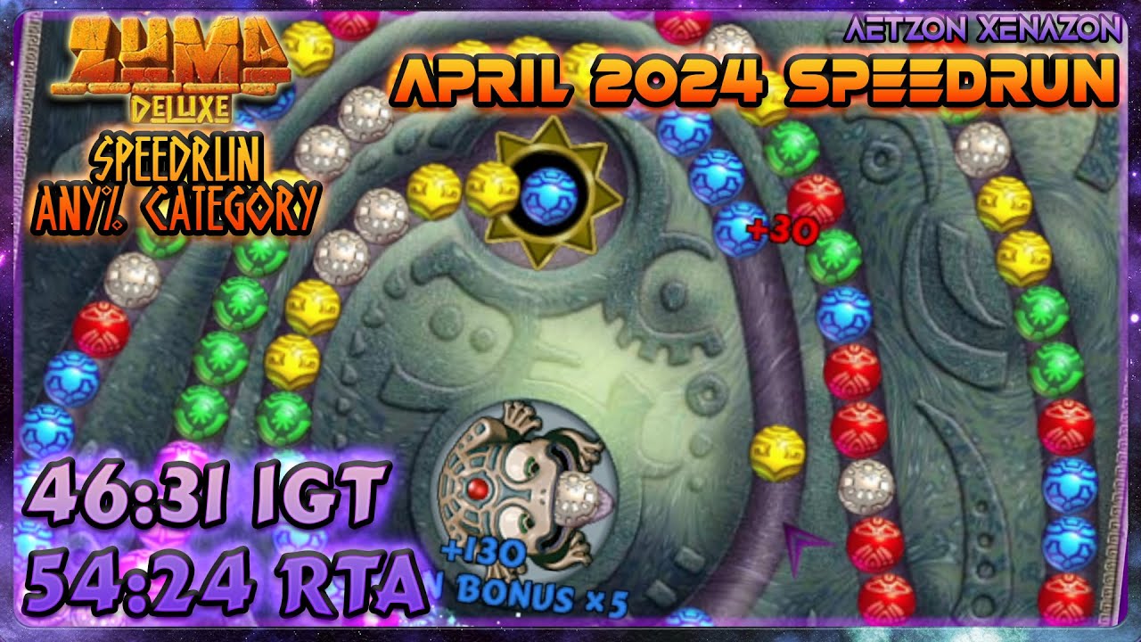 46:31 IGT / 54:24 RTA | Zuma Deluxe Speedrun Any% - April 2024 - YouTube