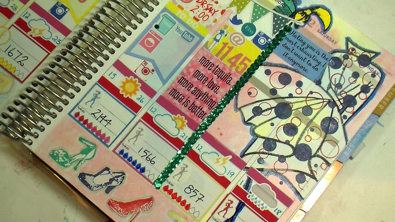 Decorate my Planner - Mixed Media Style - Kimmerbe - YouTube